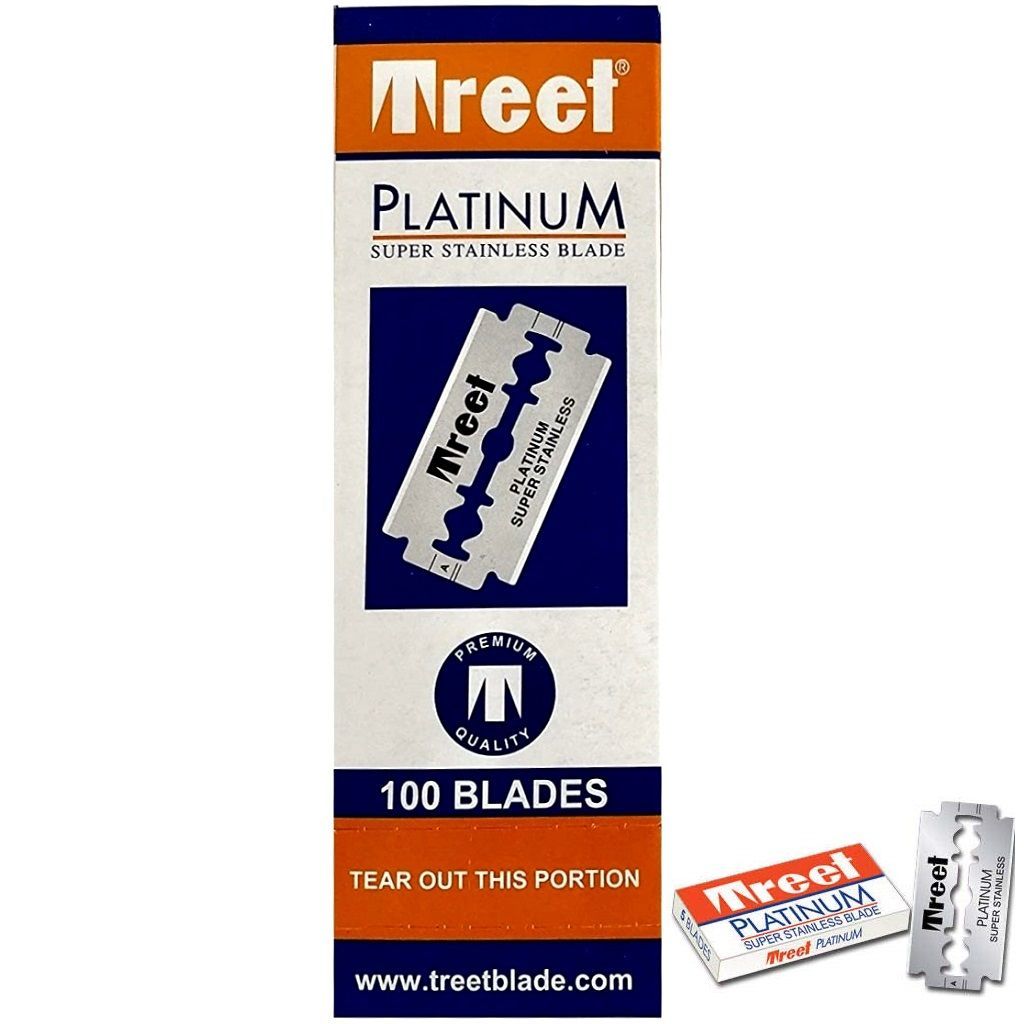 Treet Platinum Super Stainless Double Edge Blades - 100 Blades [5 Blad ...